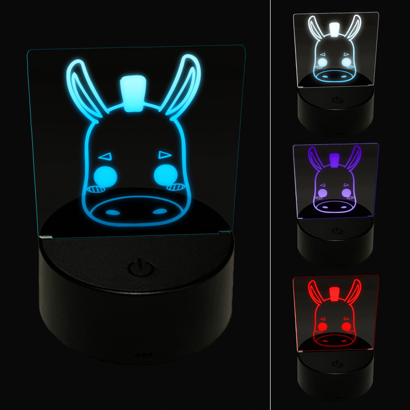 Charming Kawaii Chibi Donkey Mule Face Blushing Cheeks Farm LED Night ...