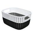 Simplify 2-Tone Decorative Small Plastic Storage Basket in Black ...
