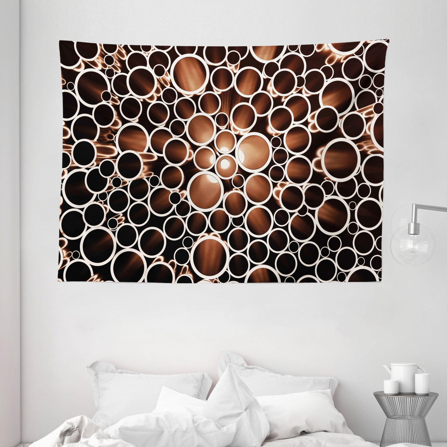 Copper Decor Tapestry, Copper Round Pipes 3D Style Display Industrial ...