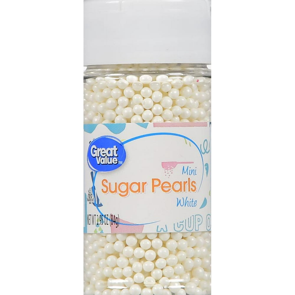 Great Value Mini Sugar Pearls, White, 2.95 oz - Walmart.com - Walmart.com