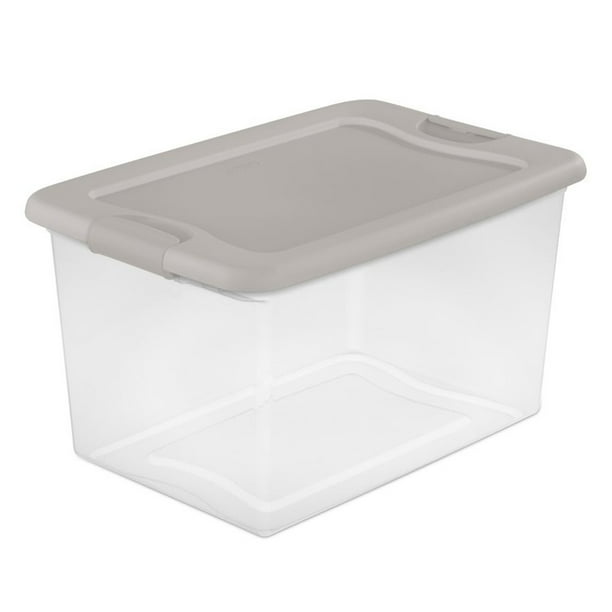 Sterilite 64-Quart Latching Storage Container Box, Grey Pumice (18 Pack ...