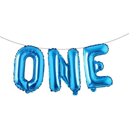 16 inch Hanging Foils Number Balloon “ONE” Word Air Balloons Set of 1 ...