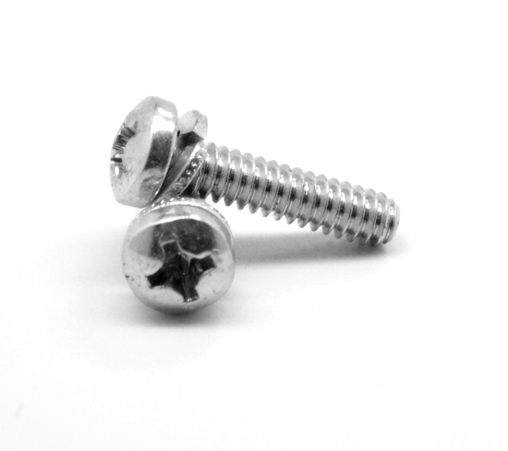 M2 x 0.40 x 12 Coarse Thread Machine Screw SEMS Phillips Pan Head Split ...