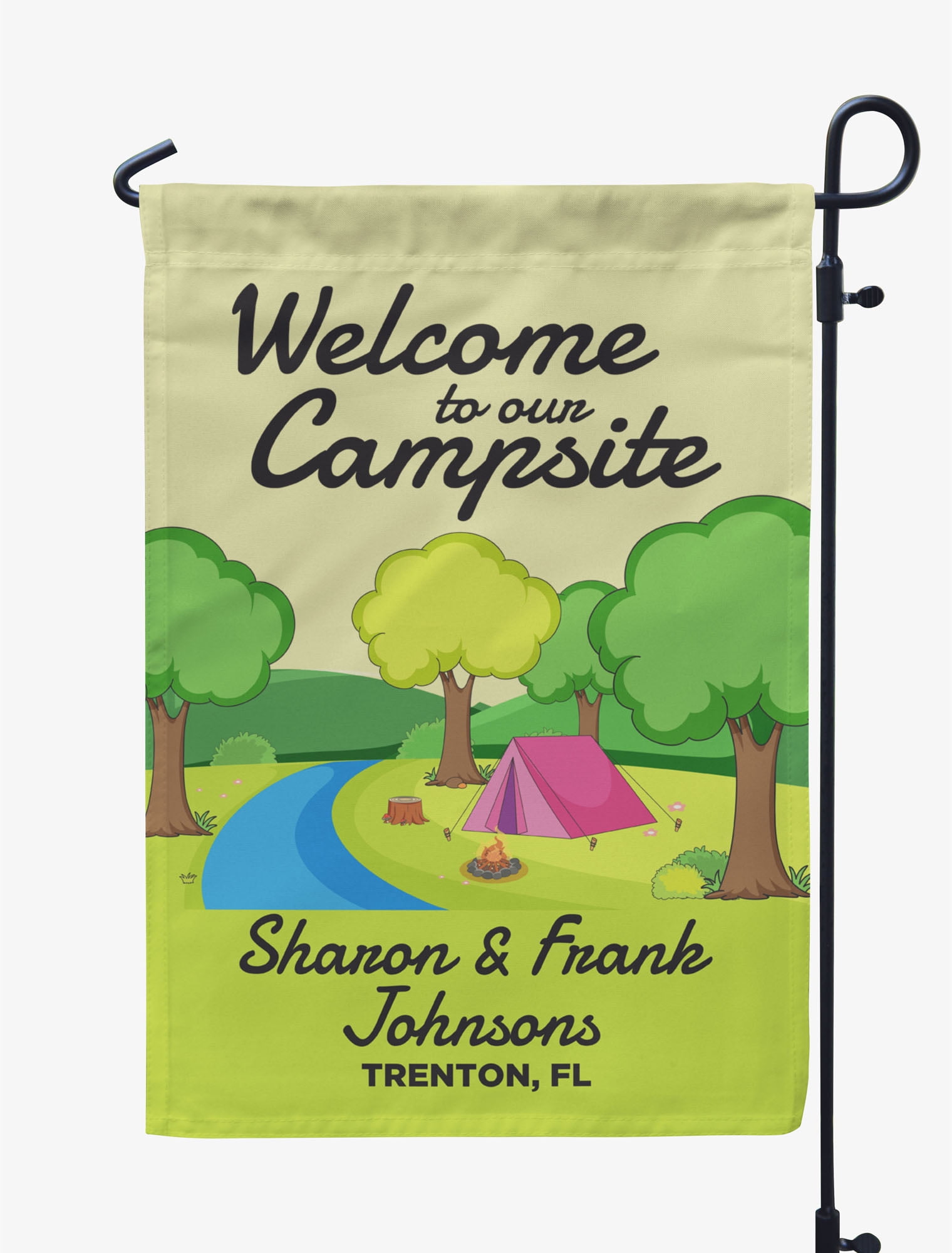 Printtoo Tan Welcome To Our Campsite Outdoor 12.5x18 Inches Double ...