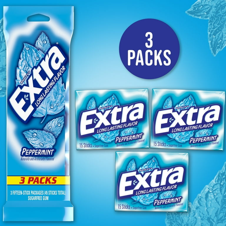 Extra Peppermint Sugar Free Bulk Chewing Gum, Mega Packs,, 51% OFF