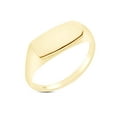 AFFY Comfort Fit Narrow Rectangular Signet Ring In 14K Yellow Gold Over ...