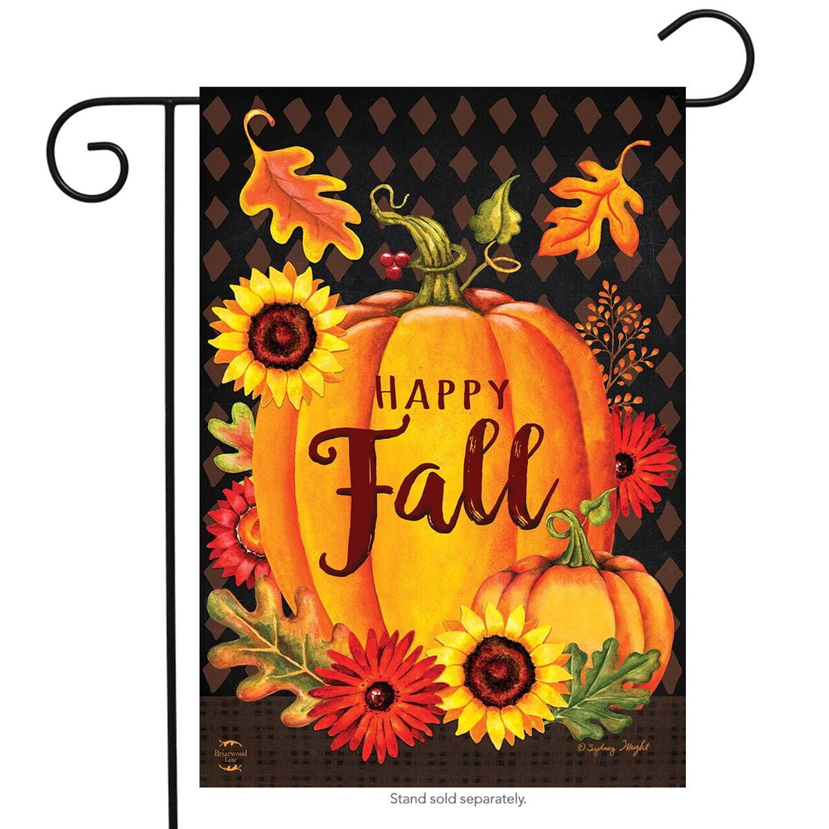 Happy Fall Pumpkin Garden Flag Autumn Leaves 12.5" x 18" Briarwood Lane ...