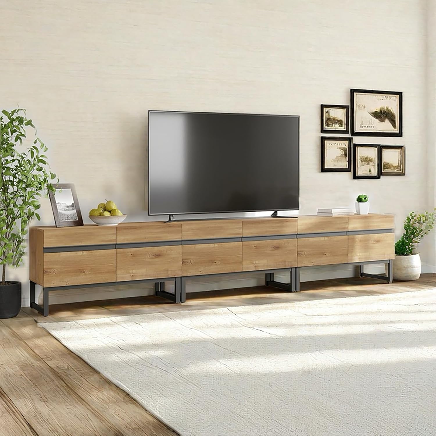 Click here for Wampat Modern 3 In 1 Tv Stand  Fits Up To 110  Woo... prices