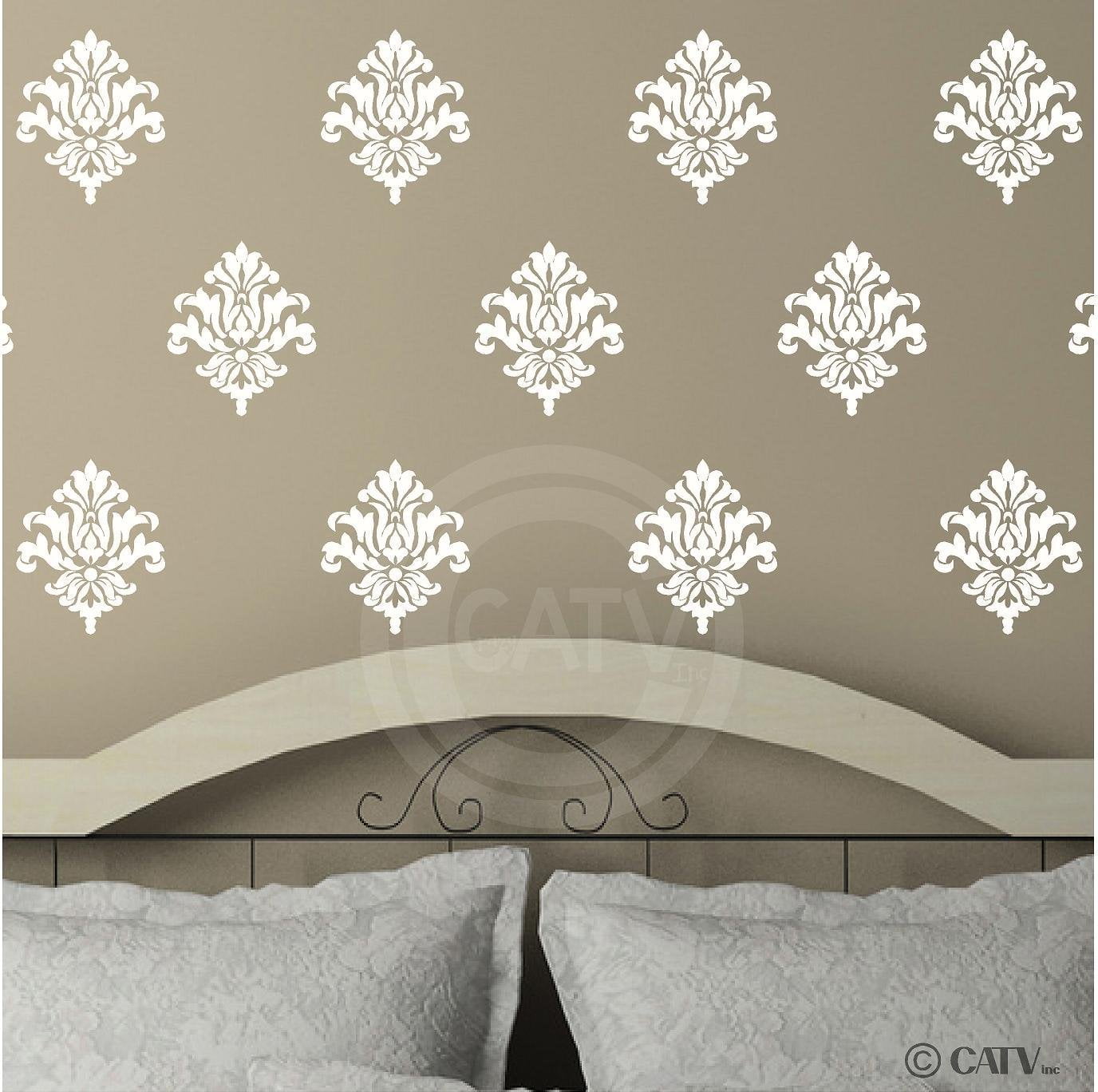 Damask Set of 18 Vinyl Wall Decal Self Adhesive Wall Pattern Decals ...