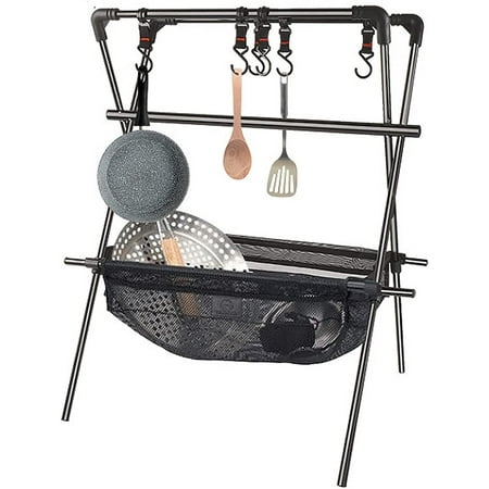 Swing Grill Campfire Cooking Stand, Carbon Steel Bonfire Grill Rack BBQ ...