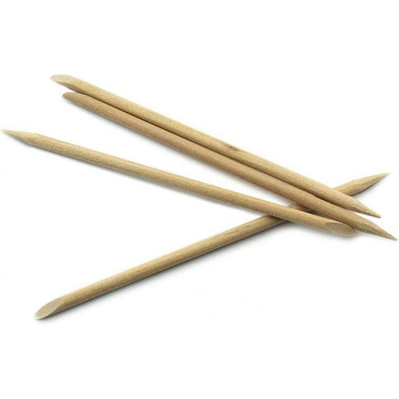 100 Pcs 4.3in Wooden Orange Sticks Nail Cuticle Stick for Pusher ...