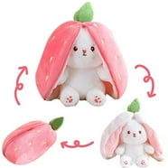 Joyivity Reversible Strawberry Bunny Plush Toy, Strawberry Rabbit ...