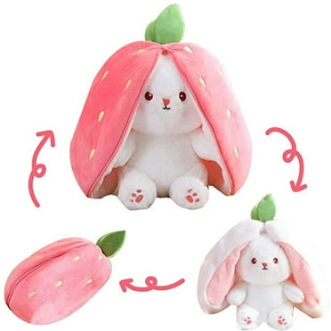 Joyivity Reversible Strawberry Bunny Plush Toy, Strawberry Rabbit ...