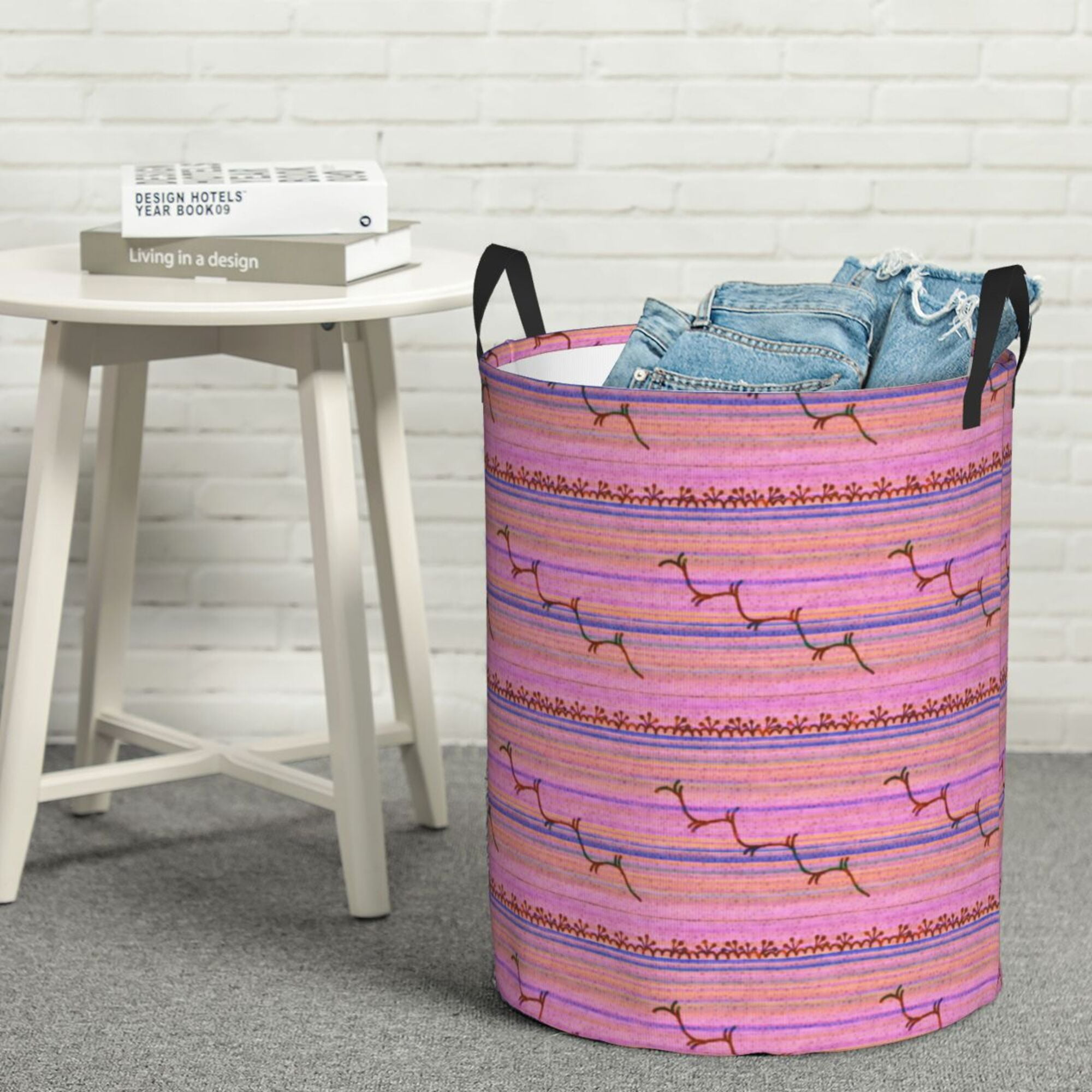 YFYANG Waterproof Laundry Hamper, Pink Spring Laundry Basket Oxford ...