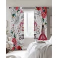 Happy Birthday Blackout Curtains 96 Inch Length Watercolor Red Floral ...