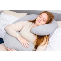 Snoogle Mini Chic Jersey - Side Sleeper Pregnancy Pillow, Belly Support ...