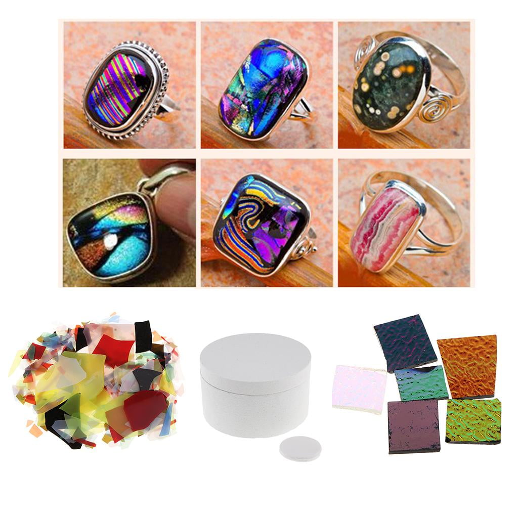 3x Colored Mixed Dichroic Fusing Glass Pieces DIY Microwave Kiln ...