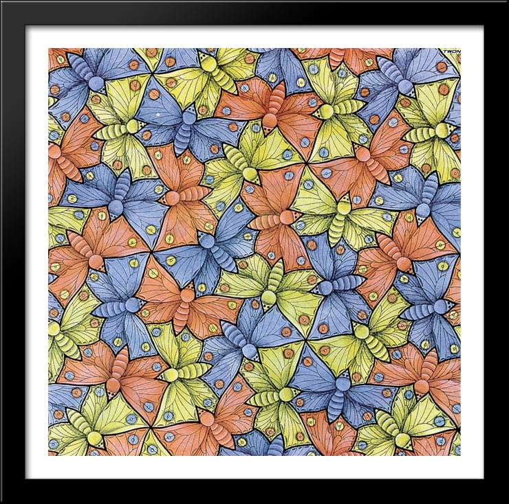 Symmetry Watercolor 70 Butterfly 28x28 Large Black Wood Framed Print ...