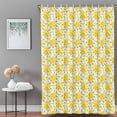Bathroom Shower Curtain Summer Pastoral Yellow Flower Waterproof Shower ...