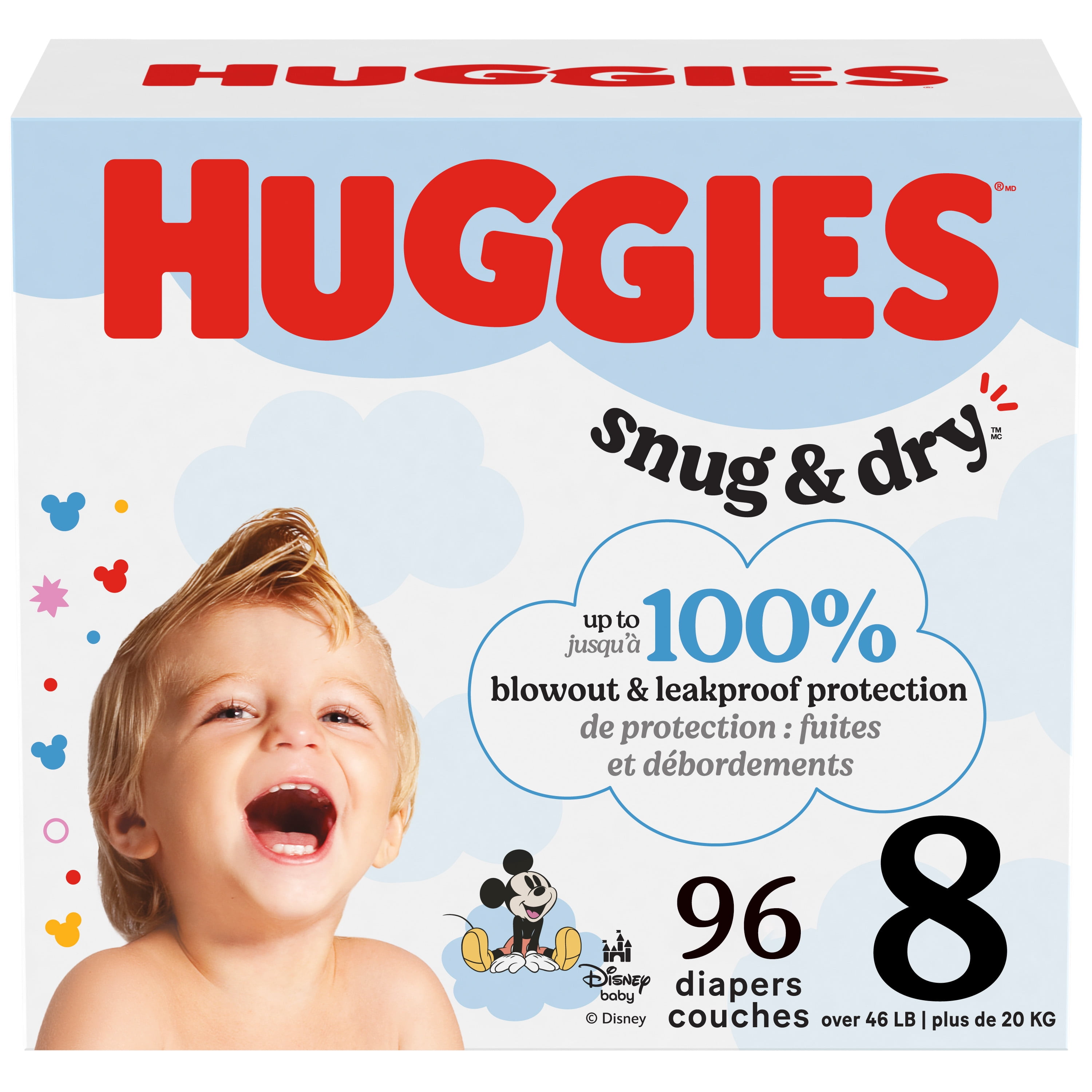 Huggies Snug & Dry Baby Diapers, ECONO Size 1-8 (8-35+lbs), 256-96 Ct ...