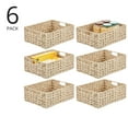 mDesign Plastic Woven Farmhouse Kitchen Pantry Storage Bins, 6 Pack ...