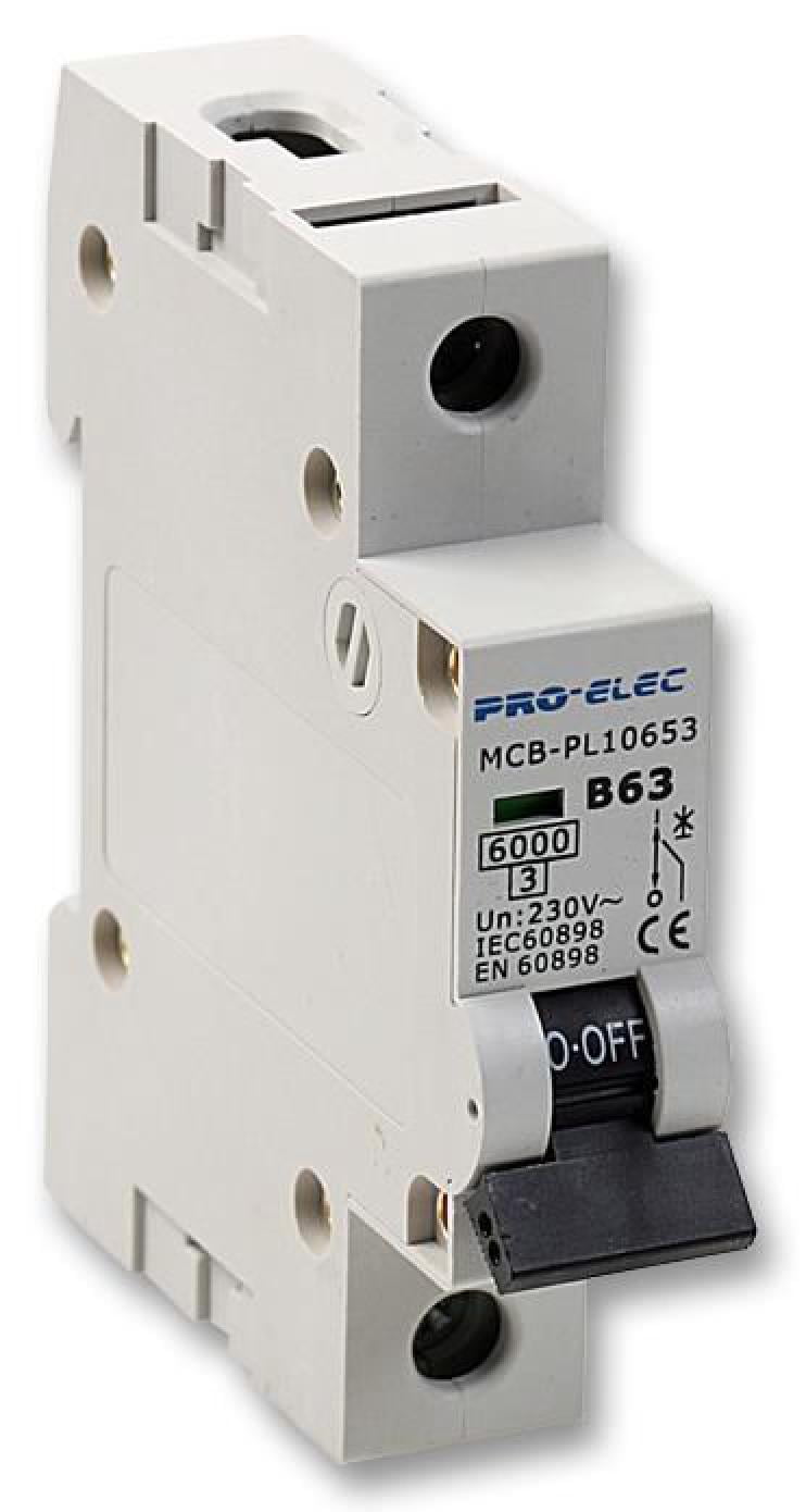 PRO ELEC - Consumer Unit MCB, Single Pole, 63A, B Curve - Walmart.com