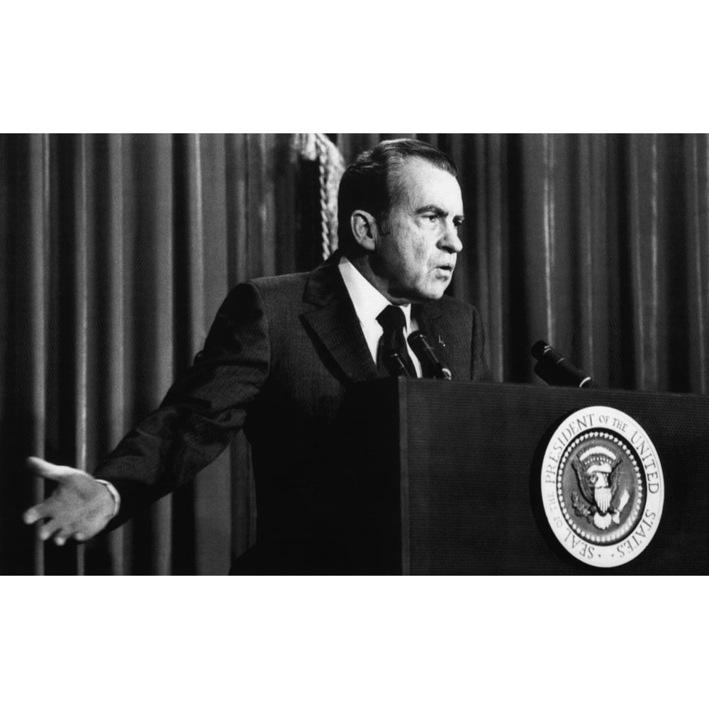 Nixon Presidency. Us President Richard Nixon At A Press Conference ...