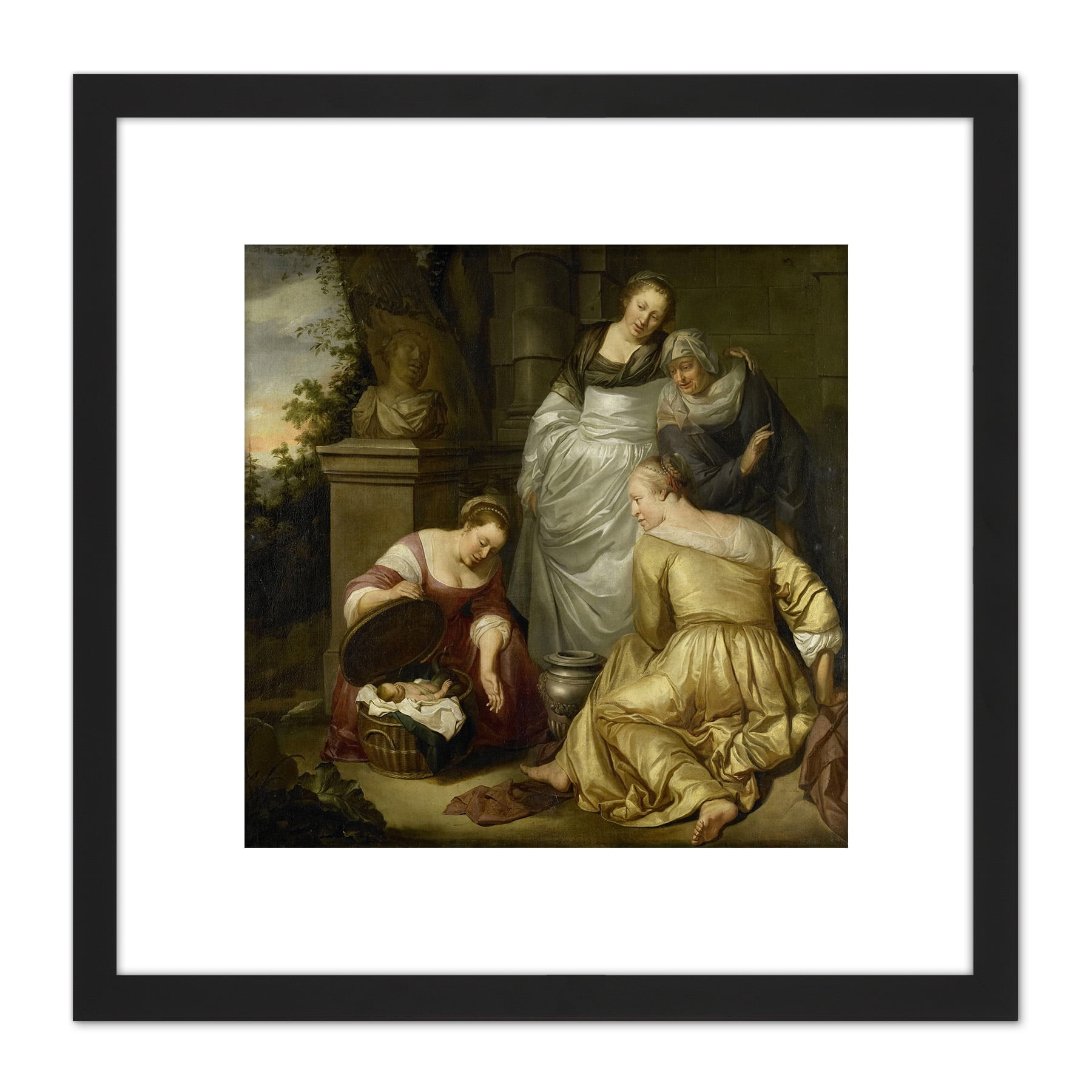 Heerschop Erichthonius Found Cecrops Daughters 8X8 Inch Square Wooden ...