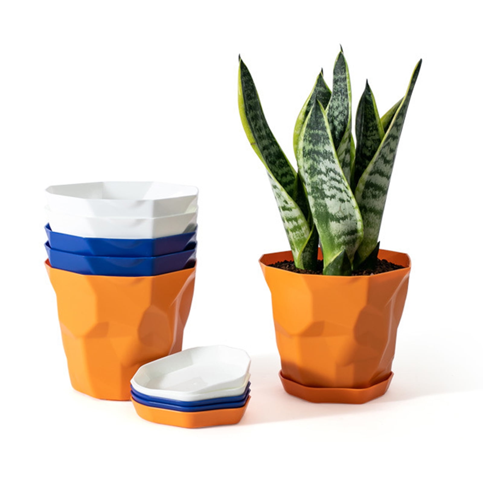 Mini Flower Pots Plastic Pots With Tray For Plants,Flowers,Succulents ...