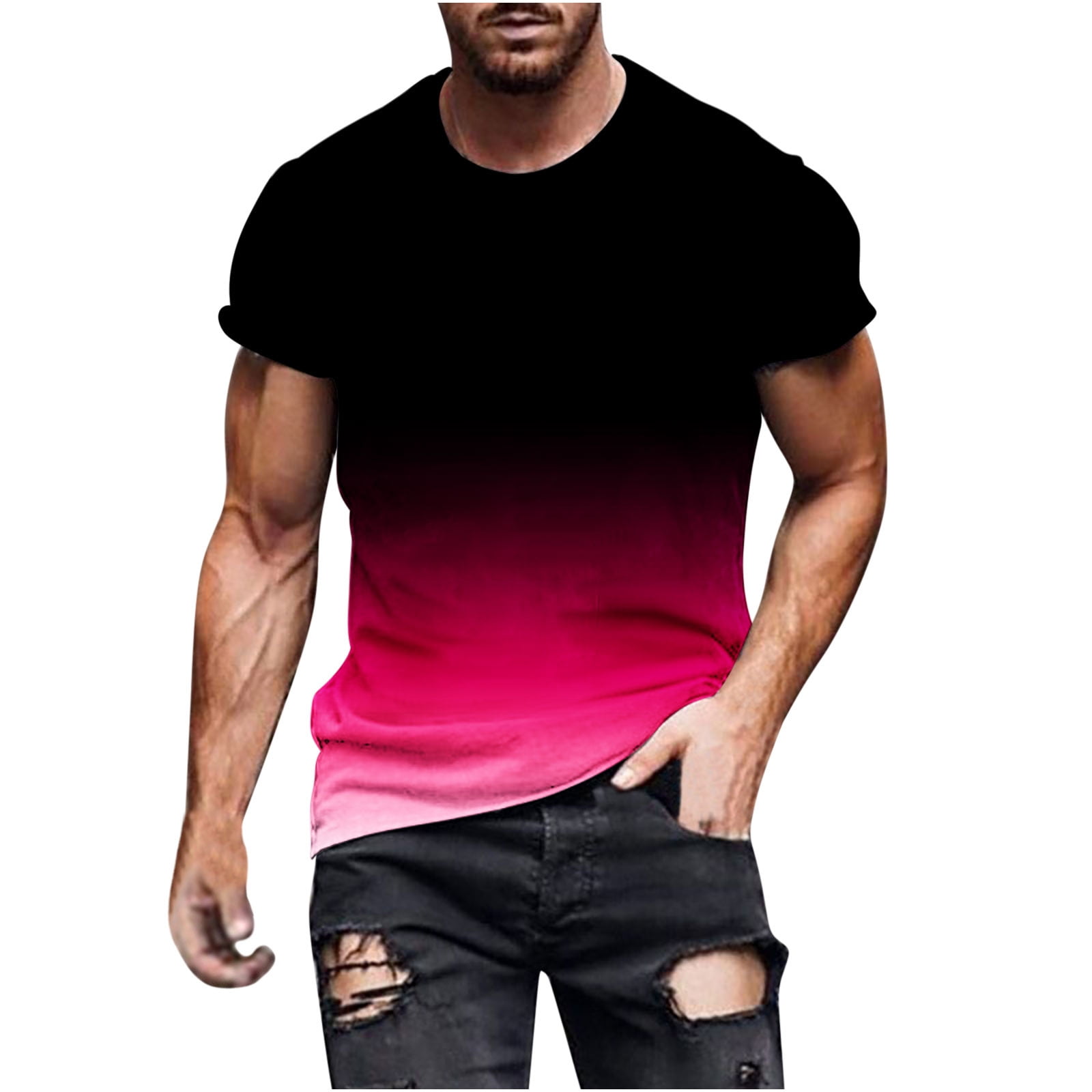 Click here for Faiwad Mens Gradient Short Sleeve T-Shirts Casual... prices