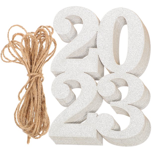 Hemoton 48Pcs Glitter 2023 Cutouts Double Side Congrats Grad Tags Signs ...