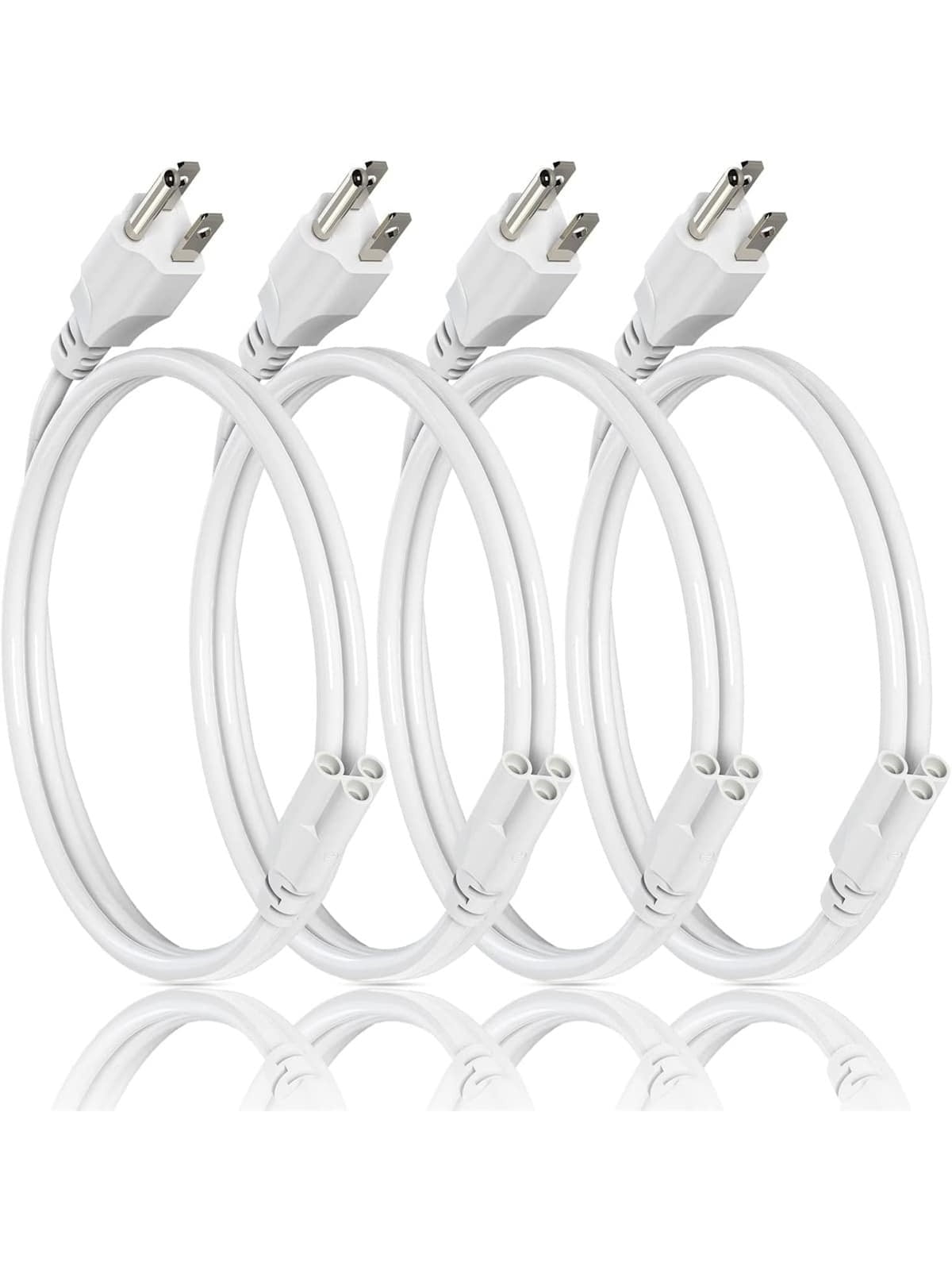 US 4FT US Power Cables For T5 T8 LED Tube Light Fixtures 3-Pin Plug ...