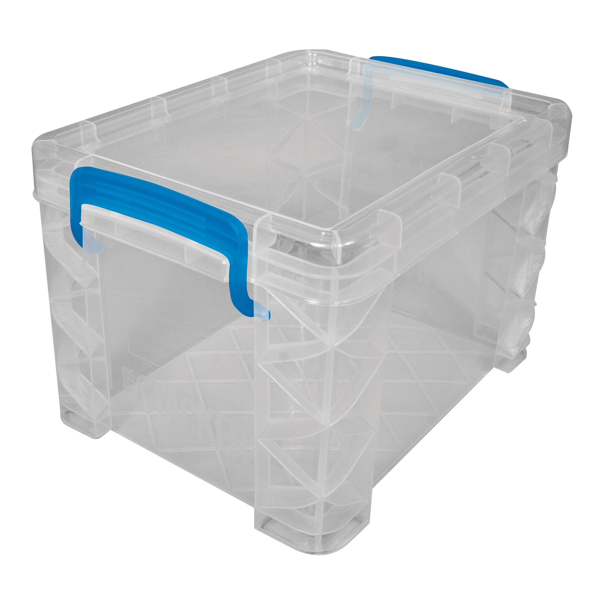 Super Stacker Supply Box, Clear with Blue Handles - Walmart.com