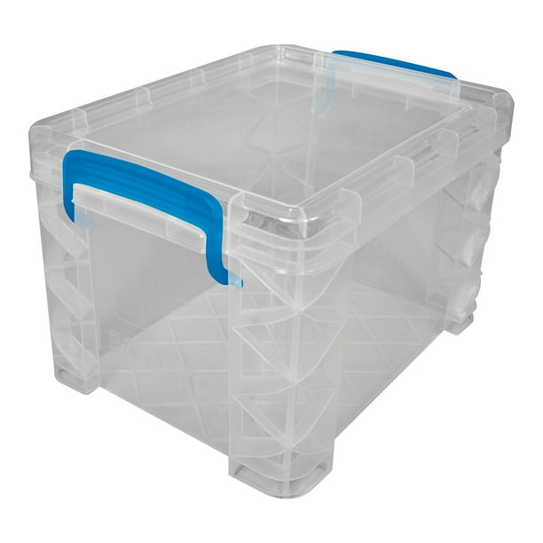 Super Stacker Supply Box, Clear with Blue Handles - Walmart.com