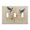 3 Gang Switch Covers Birds with Blue Light Wall Plate Home Faceplate ...