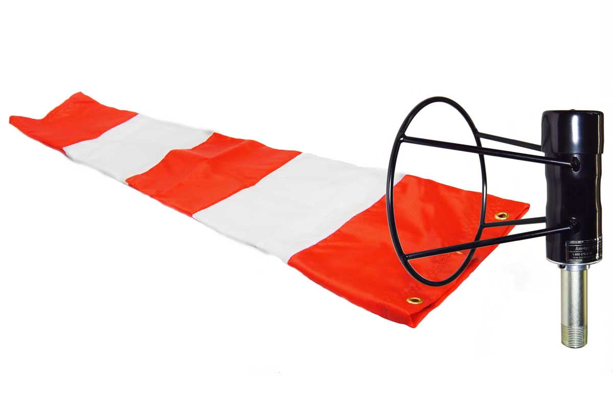 Airport Windsock Corporation 8" X 36" Orange and White Windsock with 8 ...