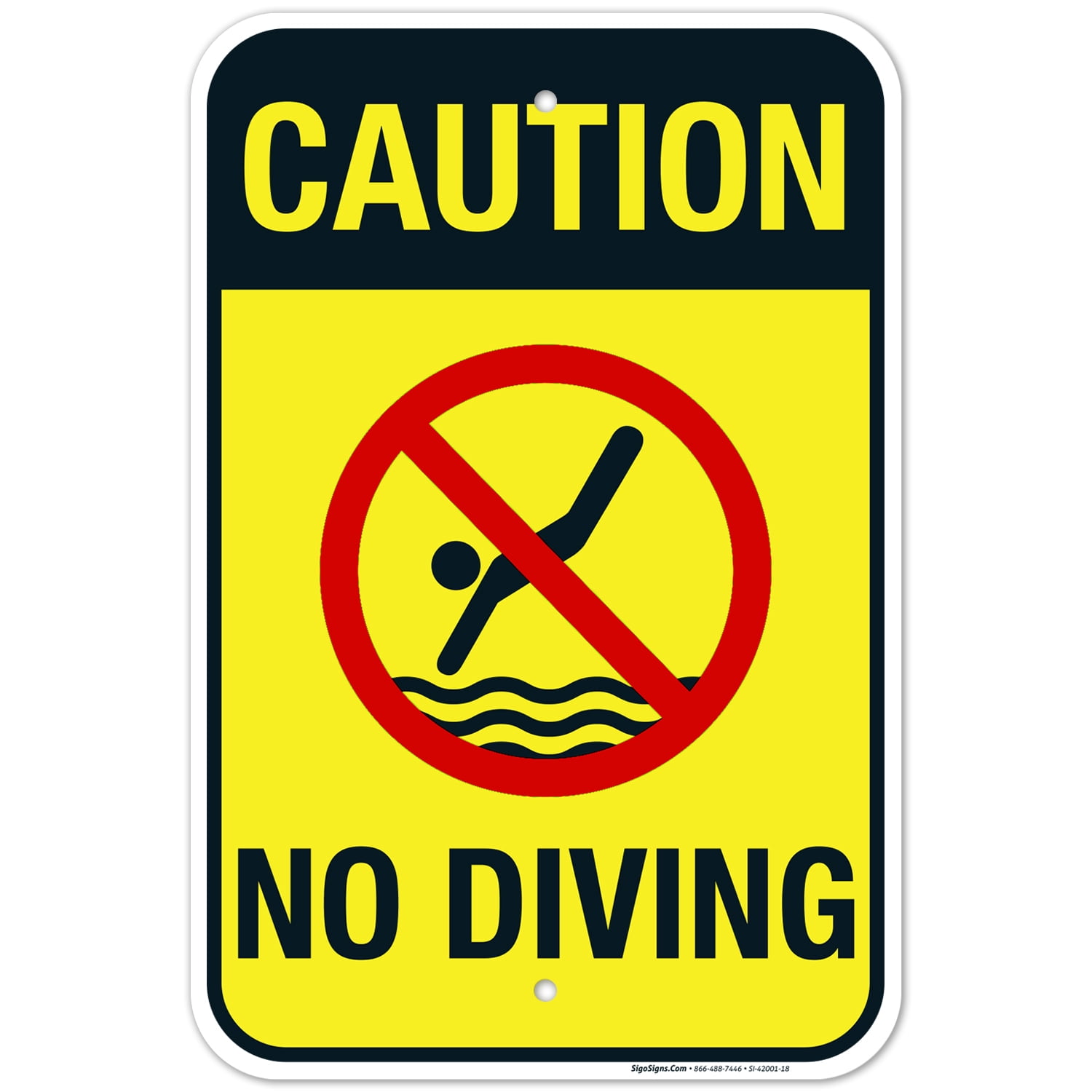 Caution No Diving Pool Sign, - Walmart.com
