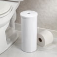 2026 New White Freestanding Toilet Paper Holder with Hole Lid, Bathroom ...