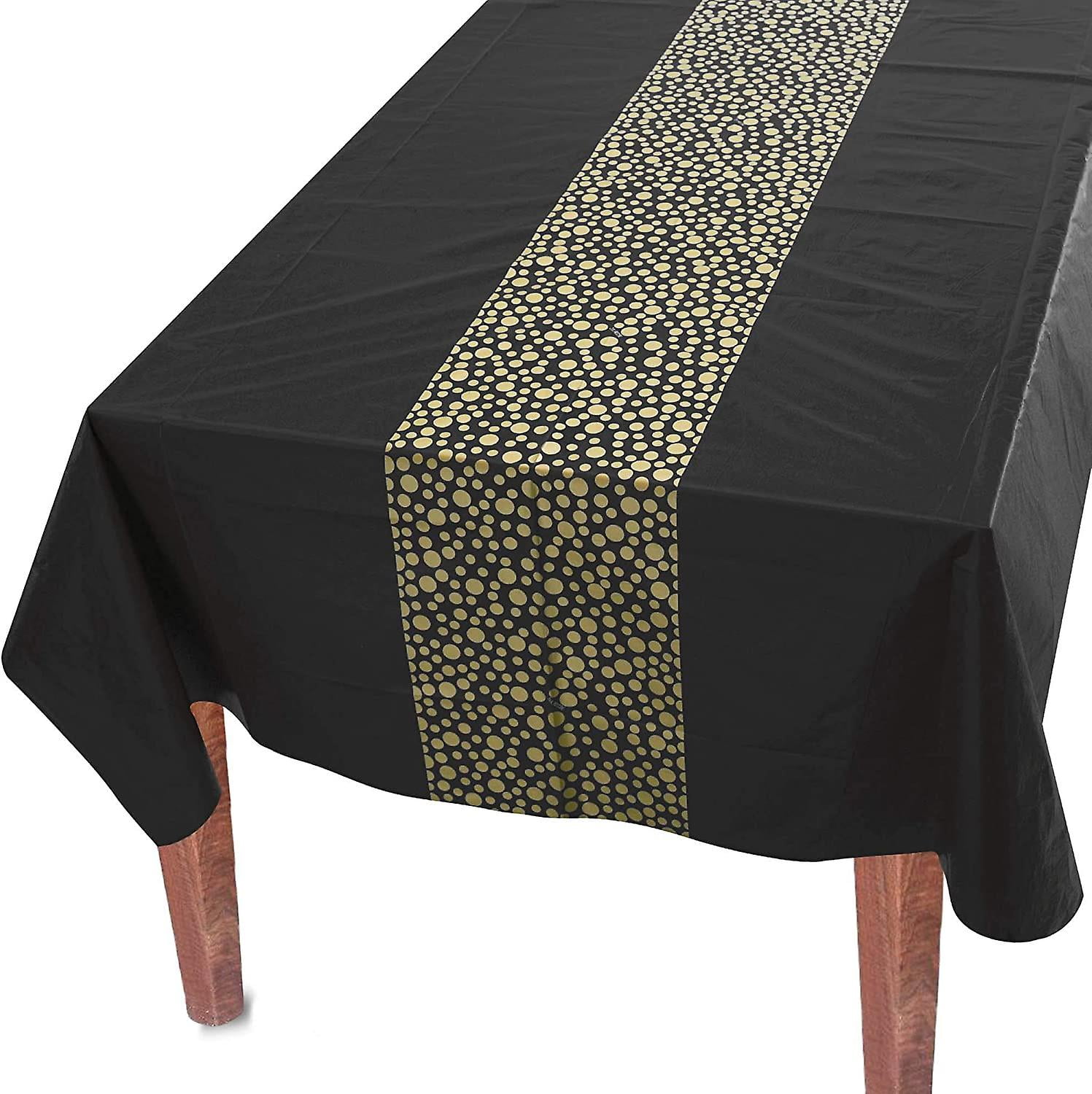 Paquete de 4 manteles de plástico negro, manteles premium negros y ...