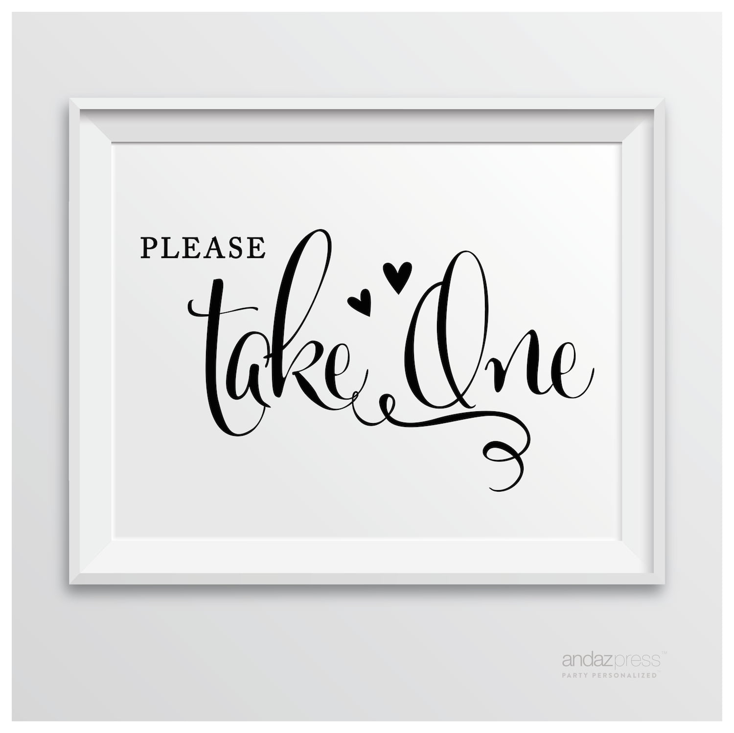 Please Take One Formal Black & White Wedding Party Signs - Walmart.com