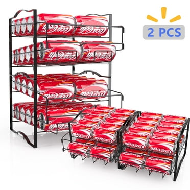 2 Pack Stackable Beverage Can Dispenser Rack, Can Storage Organizer ...