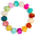 Bead Bracelet for Women Vibrant Color Resin Beads Bracelets Elastic ...