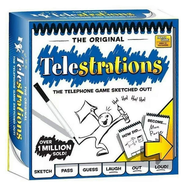 Telestrations 4-8 Players Board Game - Fun Hilarious Drawing & Guessing ...