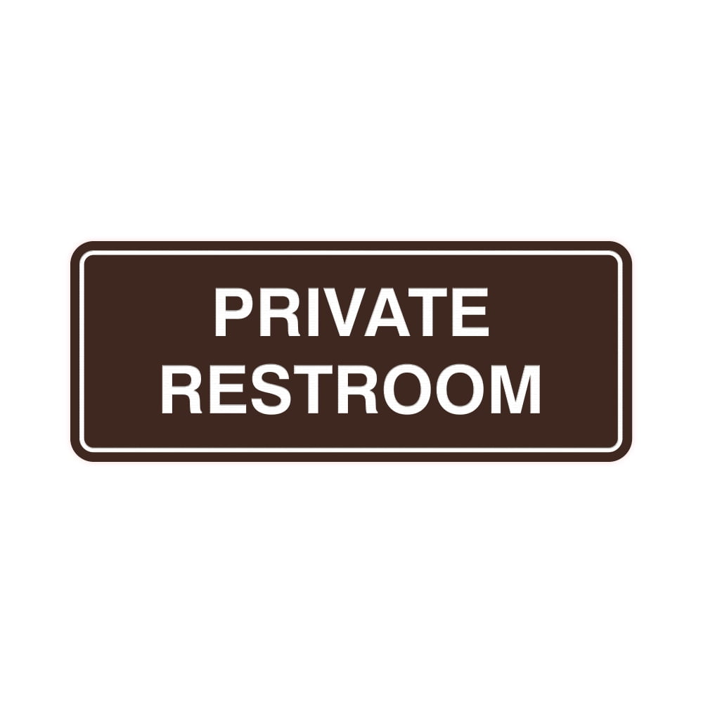 Standard Private Restroom Sign(Dark Brown) - Large - Walmart.com