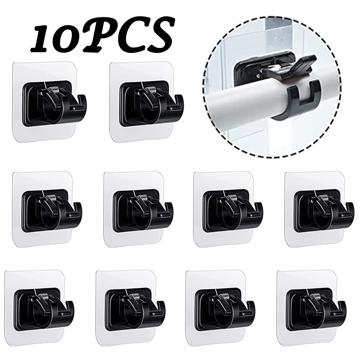 10 Self Adhesive Curtain Rod Holder No Drill Easy Paste Hook - Walmart.com
