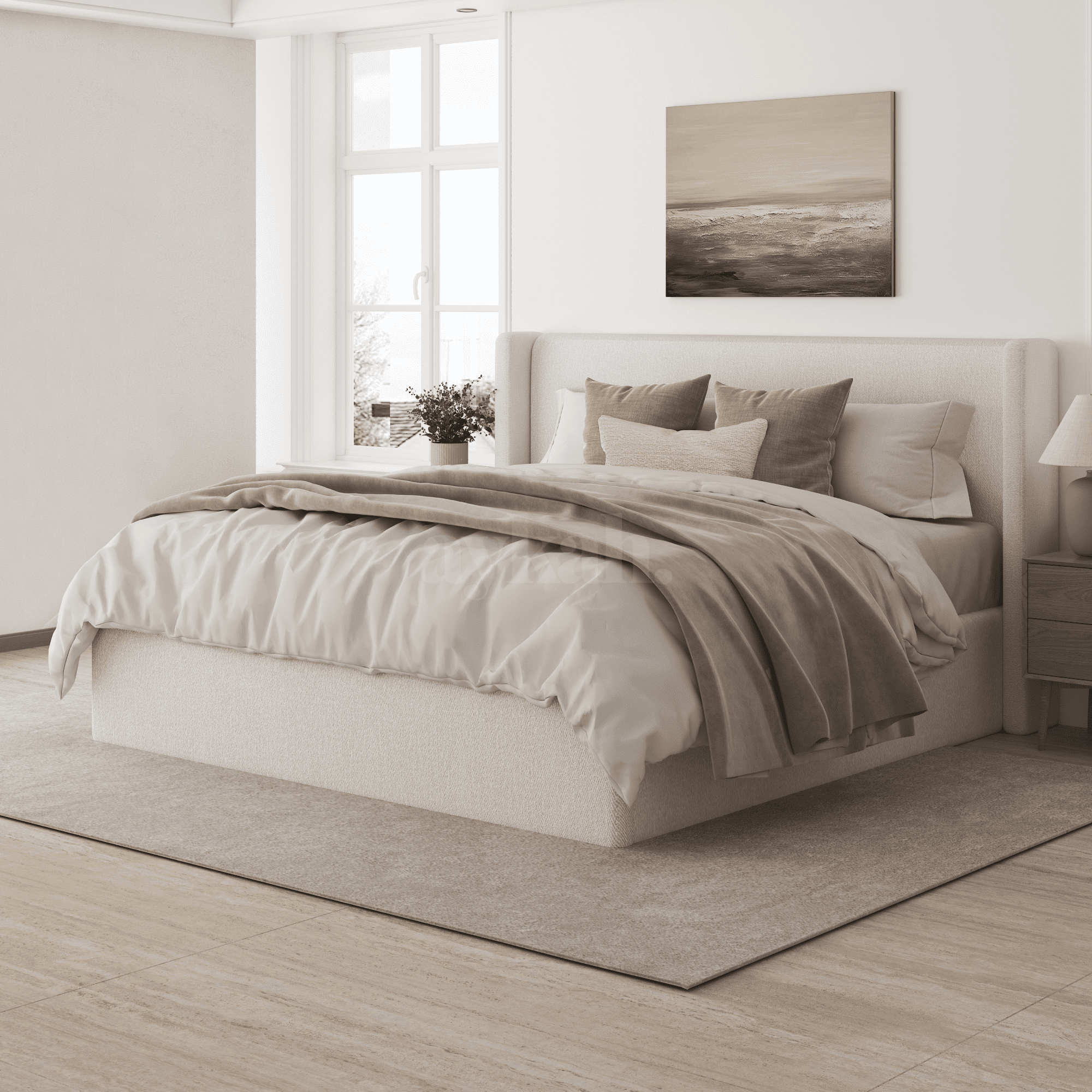 Click here for Aykah Furniture Aura Beige Buttercream Upholstered... prices