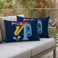 2 Pack Outdoor Waterproof Throw Pillow Covers,Cartoon Instruments on ...