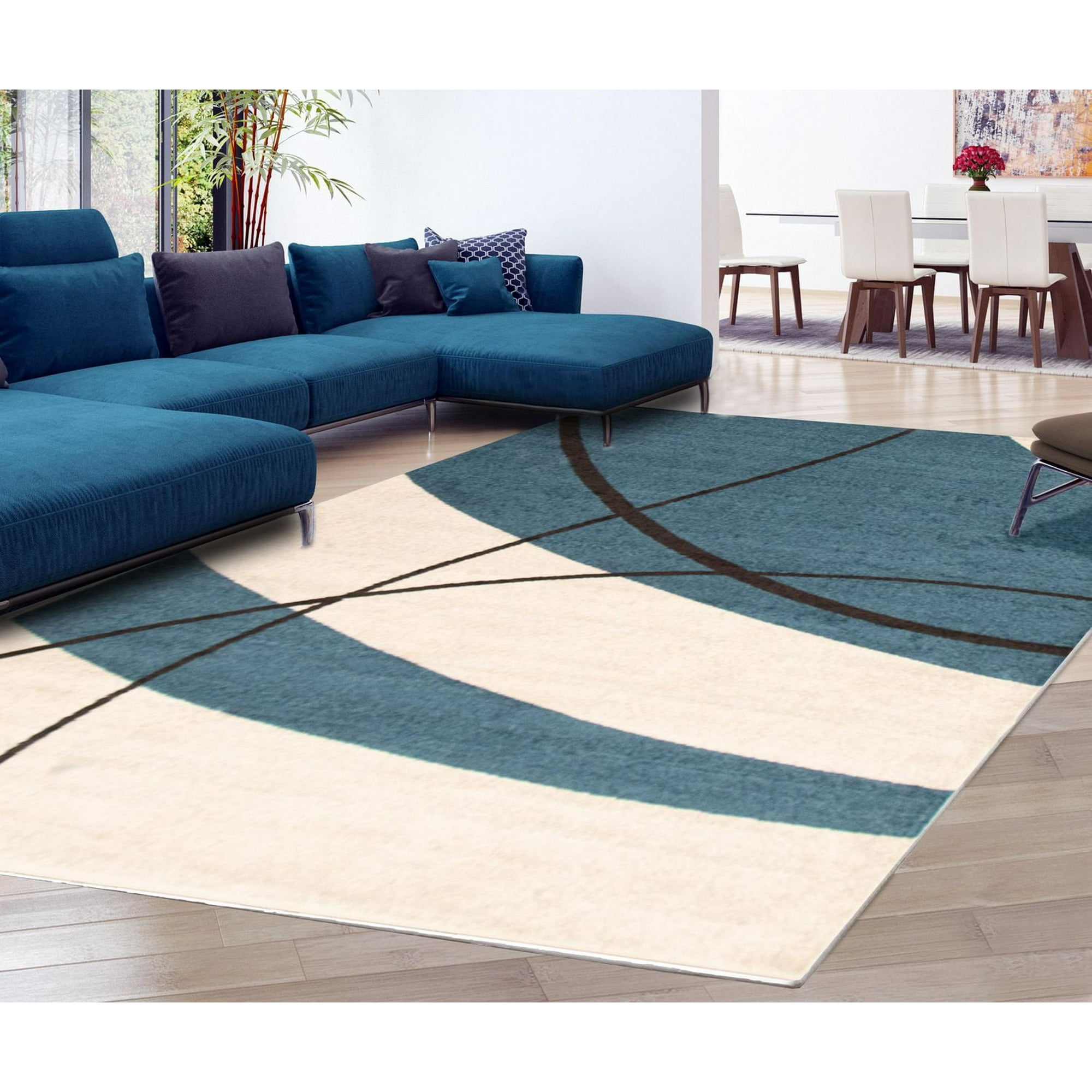 Click here for Ecarpet Contemporary Area Rug  Swirl Lines Abstrac... prices