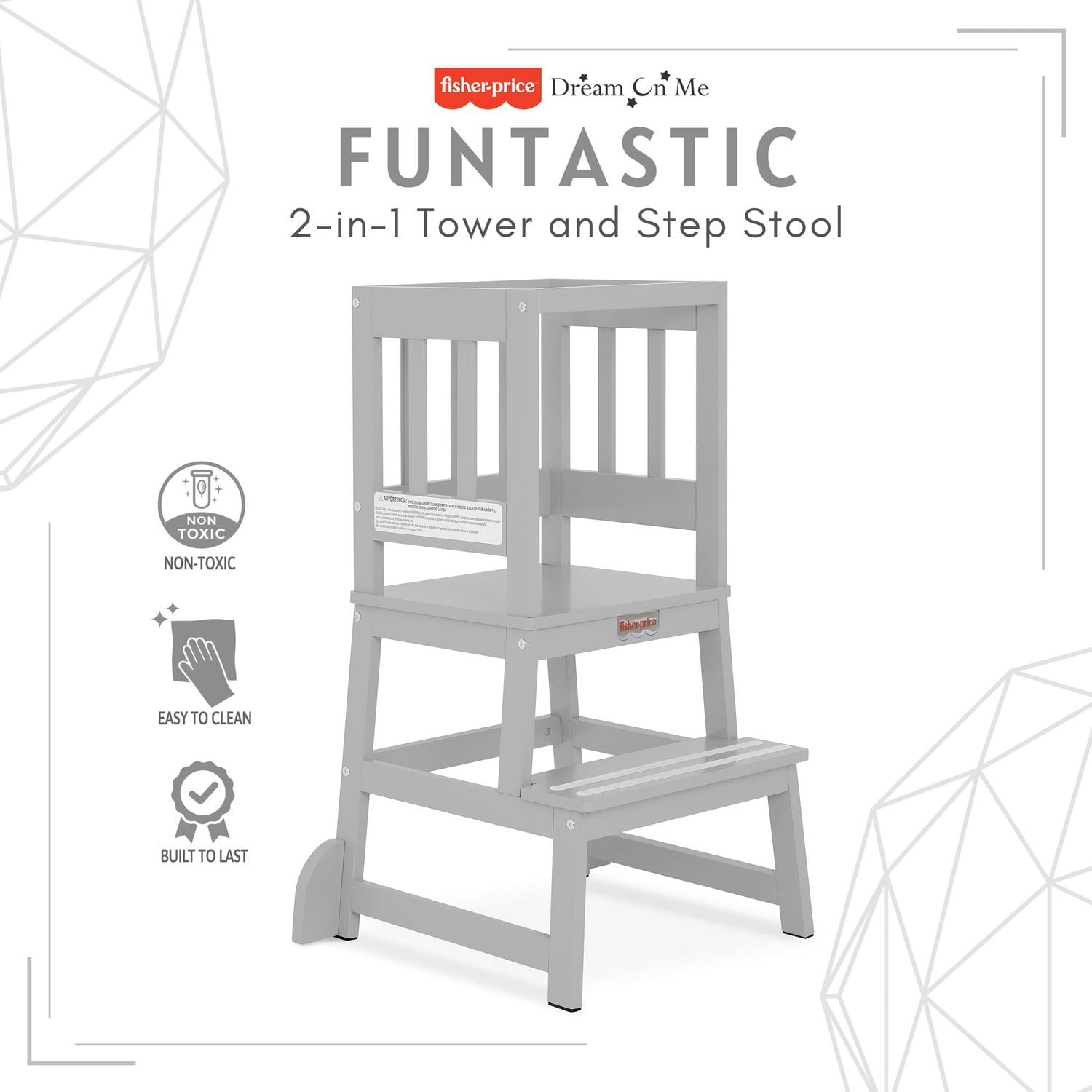 Fisher Price 2-in-1 Funtastic Tower and Step Stool, Multi-purpose ...