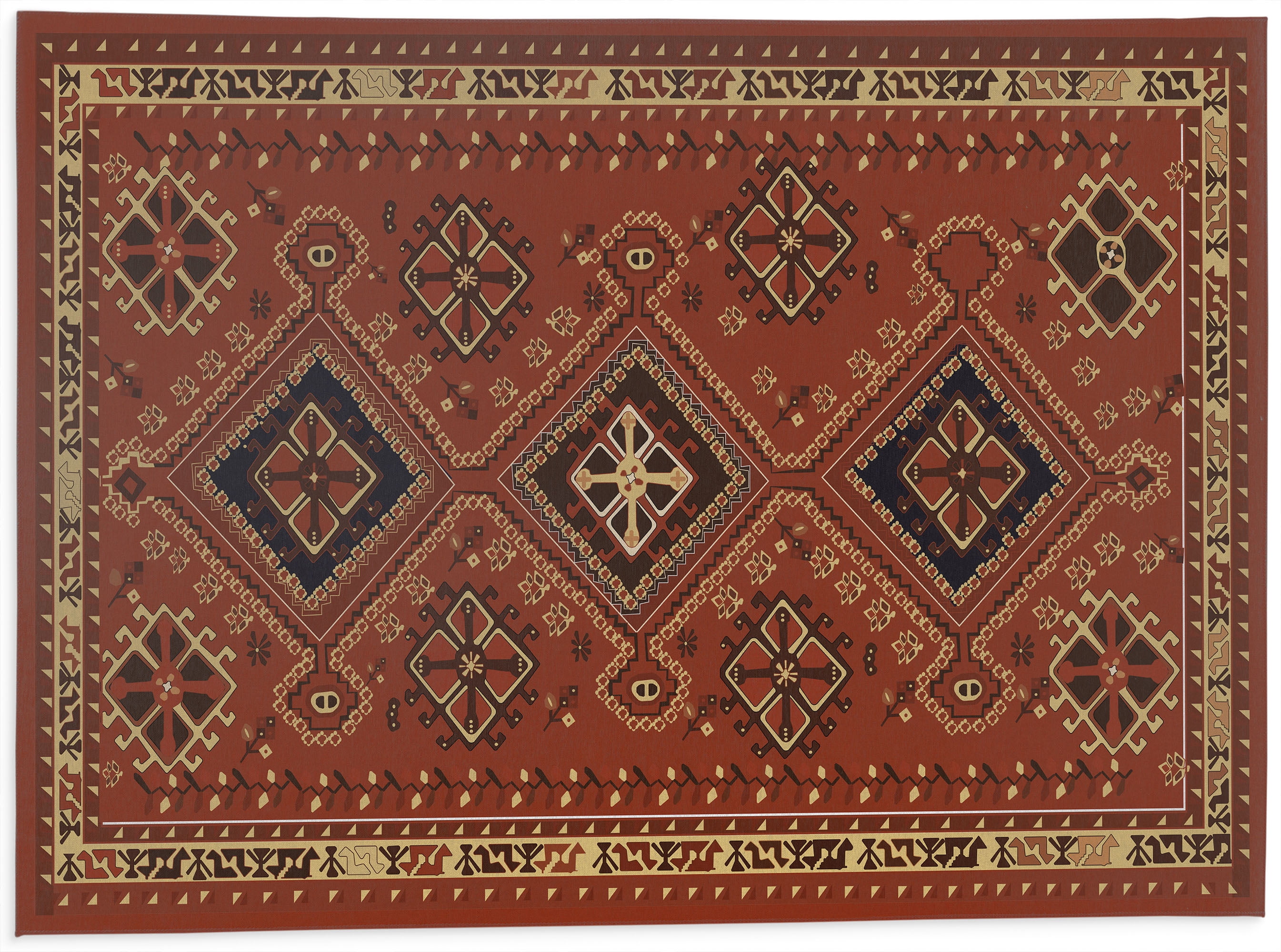 Shiraz Terracotta Office Mat by Kavka Designs - Walmart.com